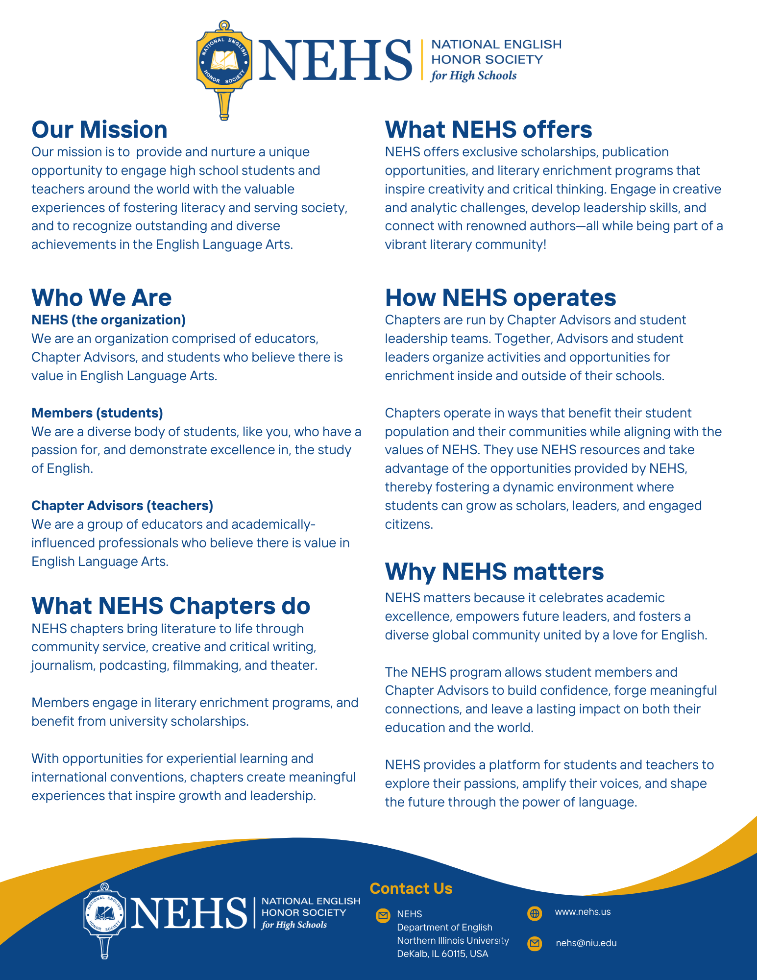 Recruitment Materials - National English Honor Society