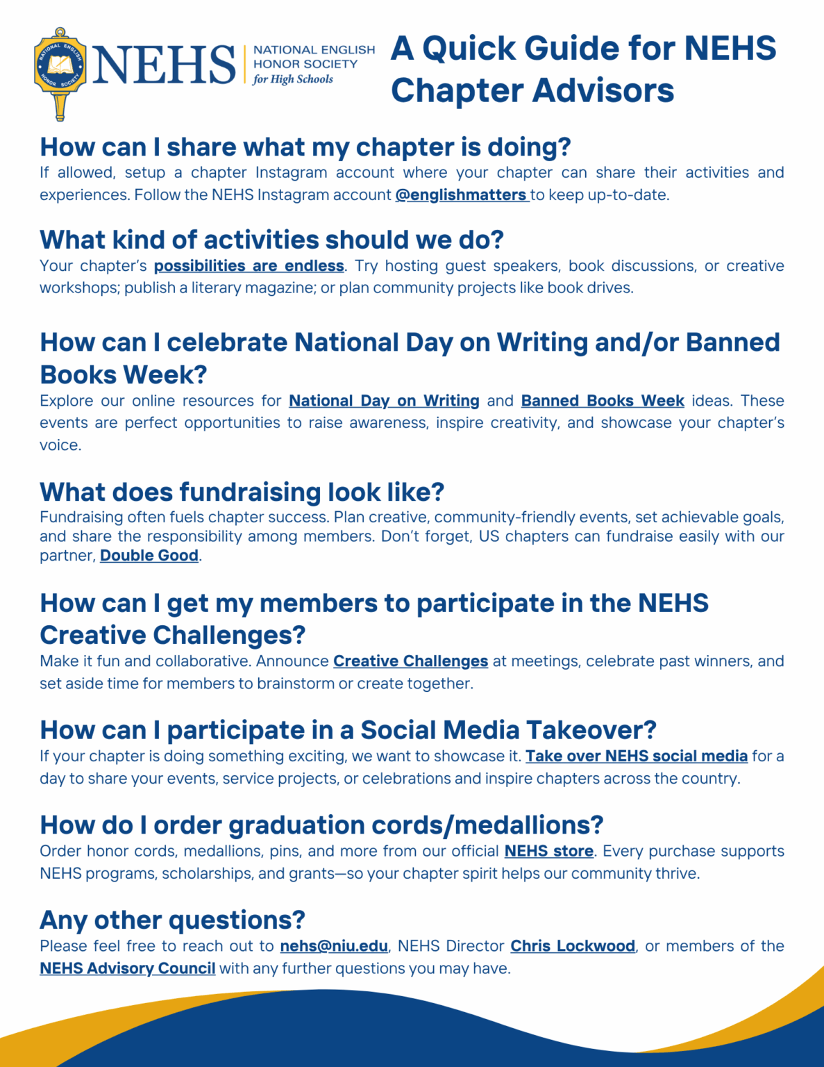 Advisor Quick Guide - National English Honor Society